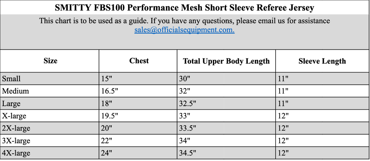 SMITTY FBS100 Performance Mesh Short Sleeve Lacrosse Referee Jersey ...