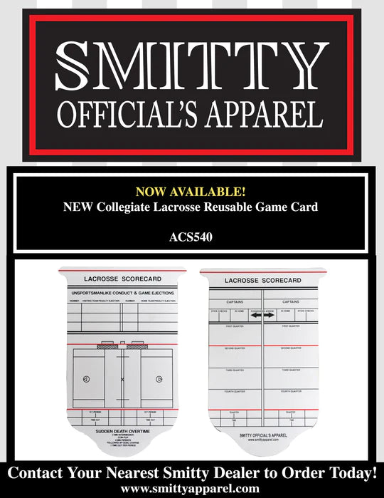 SMITTY ACS540 Collegiate Lacrosse Reusable Game Card – Officials Equipment